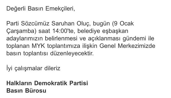Son dakika… HDP adaylarını bugün açıklıyor Son dakika… HDP adaylarını bugün açıklıyor